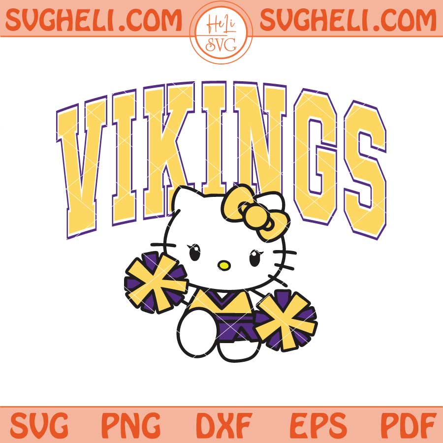 Hello Kitty Cheerleader Minnesota Vikings Football Svg