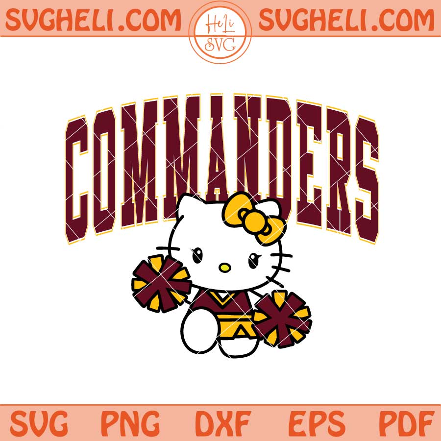 Hello Kitty Cheerleader Washington Commanders Svg