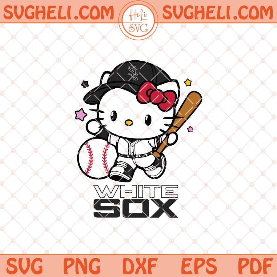 Hello Kitty Chicago White Sox Svg Hello Kitty Baseball Svg
