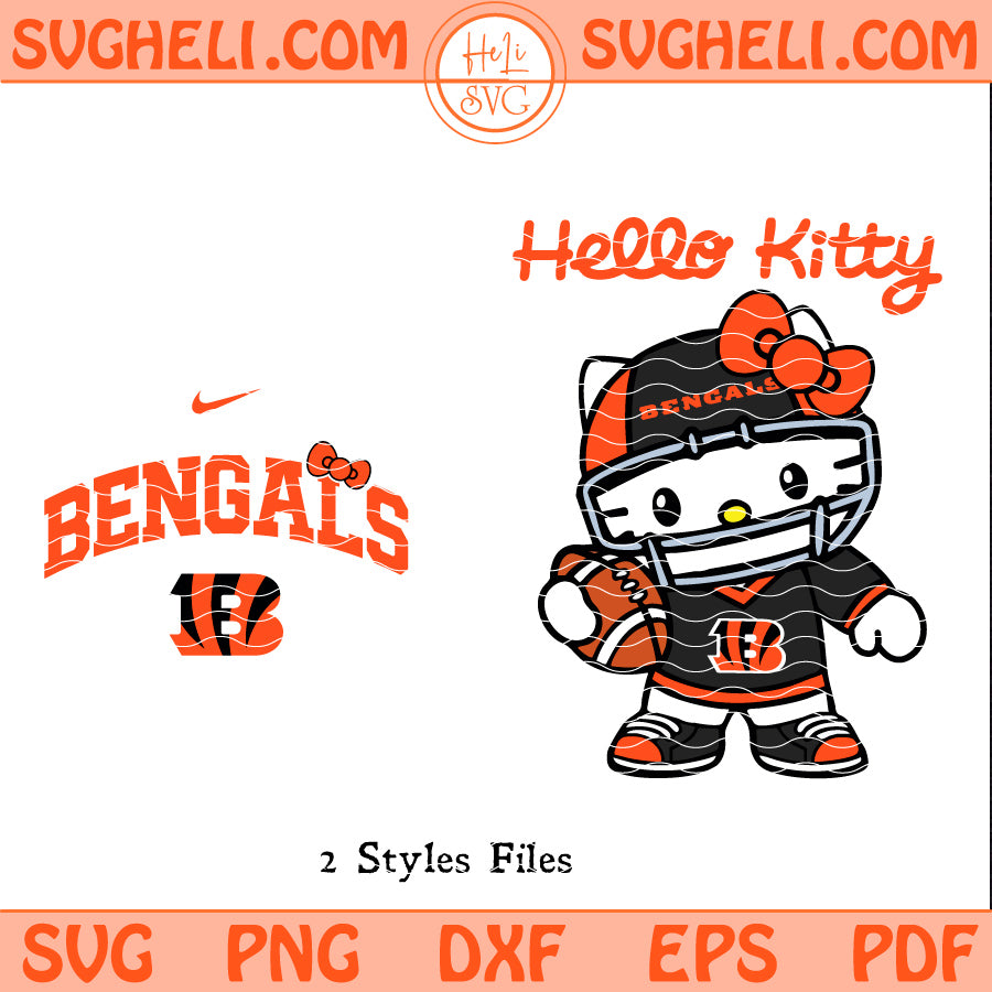 Hello Kitty Cincinnati Bengals Svg, Cincinnati Bengals Svg