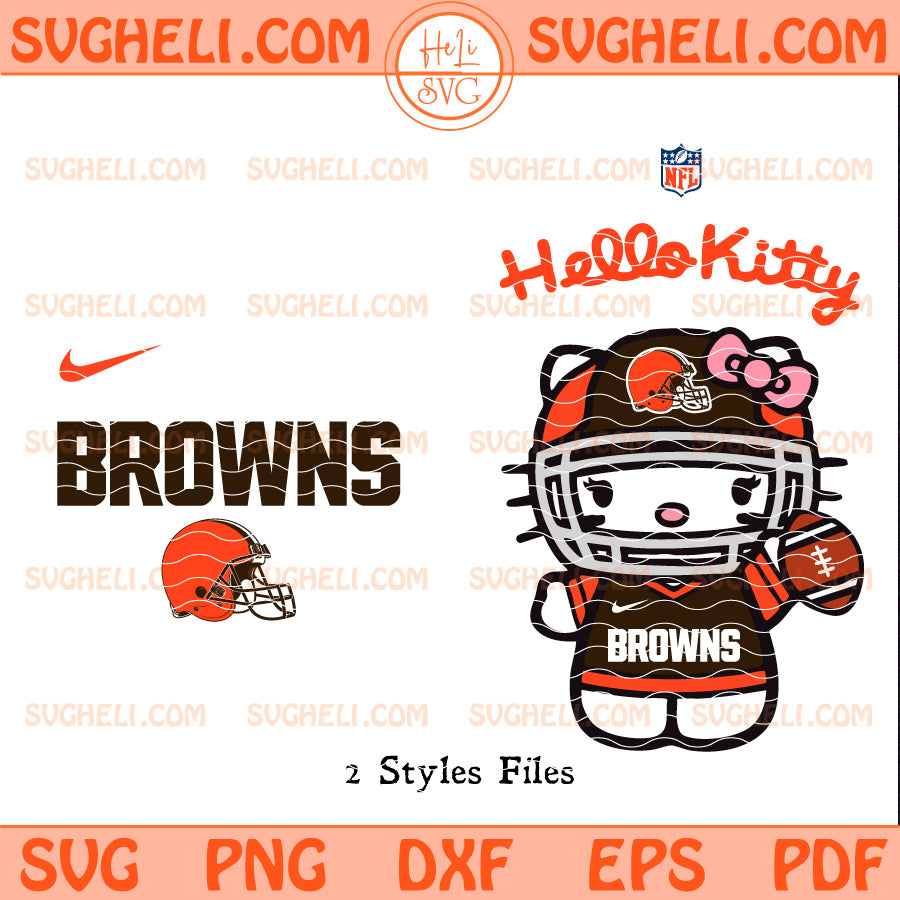 Hello Kitty Cleveland Browns NFL Svg, Cleveland Browns Svg