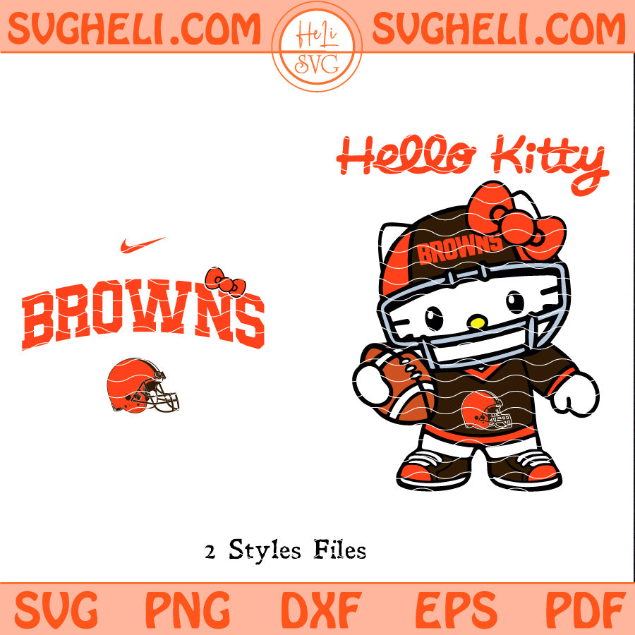 Hello Kitty Cleveland Browns Svg, NFL Cleveland Browns Svg