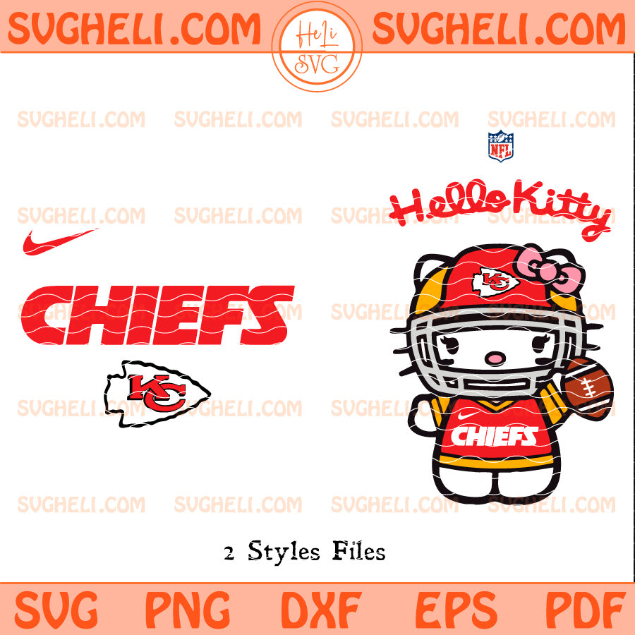 Hello Kitty Kansas City Chiefs NFL Svg, Chiefs NFL Svg