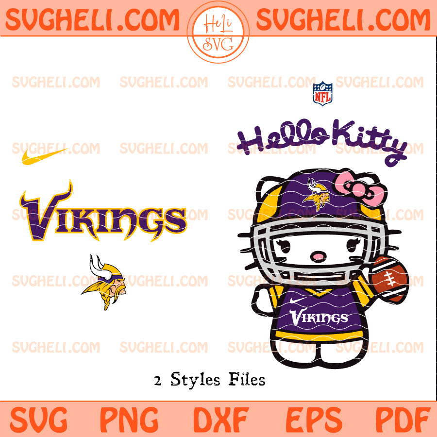 Hello Kitty Minnesota Vikings NFL Svg, Vikings NFL Svg