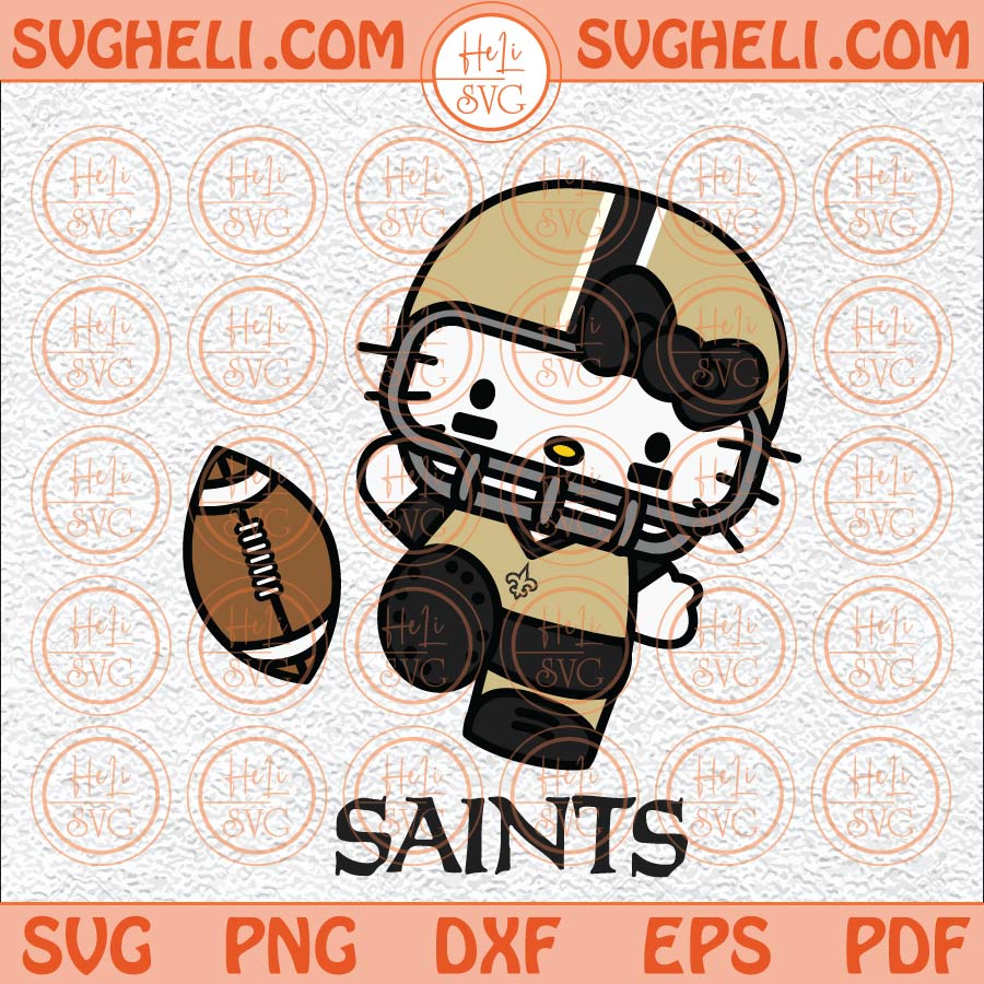 Hello Kitty New Orleans Saints Football Svg Saints Fleur Svg