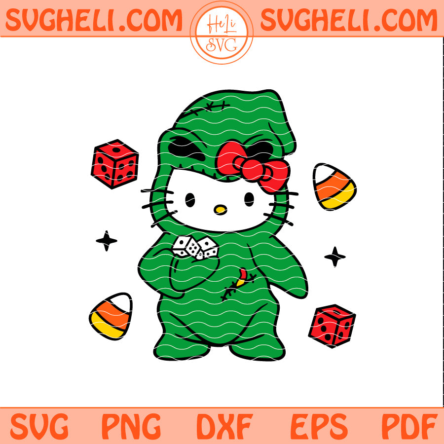 Hello Kitty Oogie Halloween Svg, Hello Oogie Boogie Svg