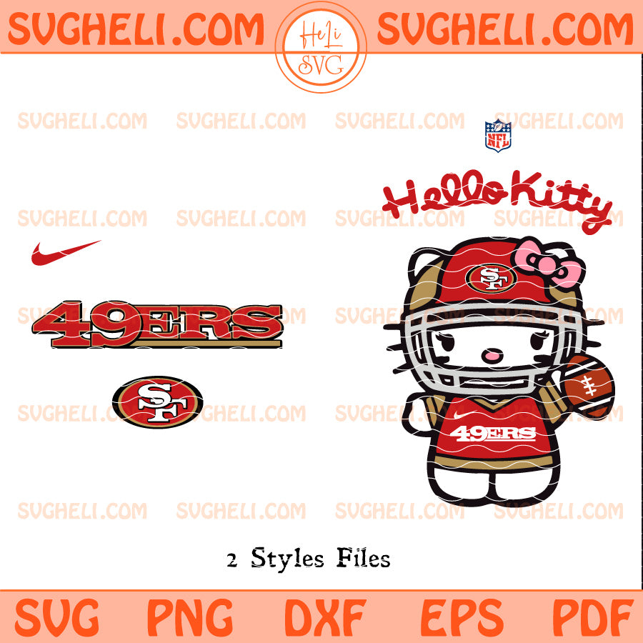 Hello Kitty San Francisco 49ers NFL Svg, 49ers NFL Svg