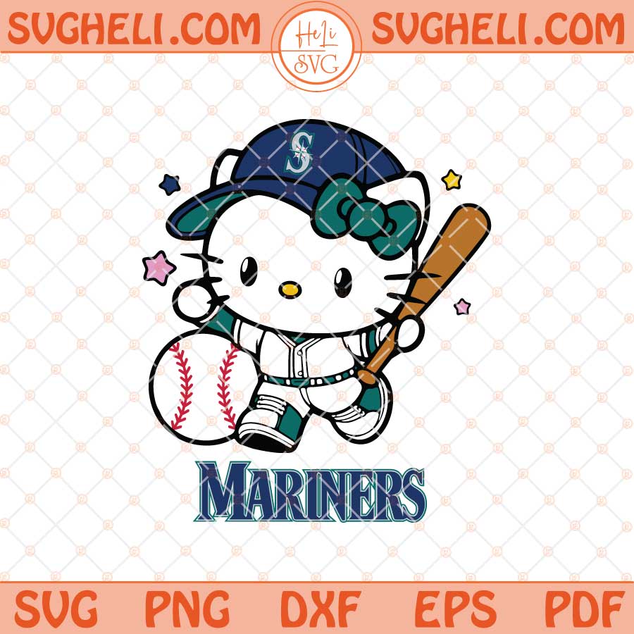 Hello Kitty Seattle Mariners Baseball Svg Kitty Baseball Svg