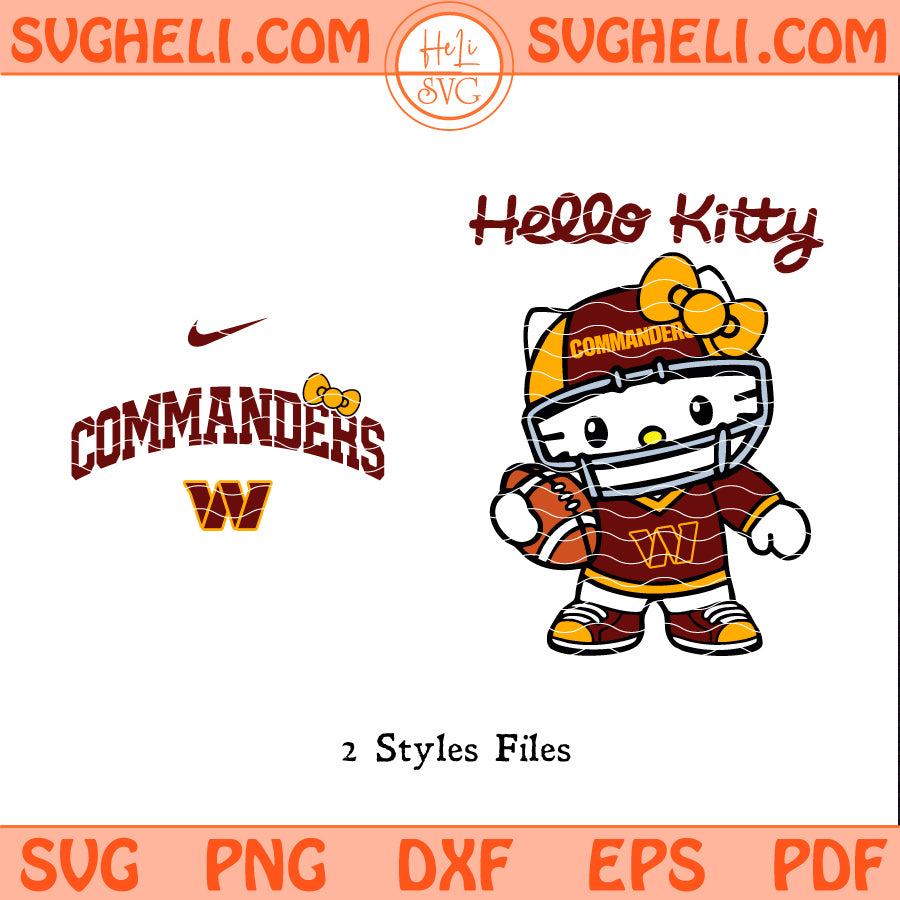 Hello Kitty Washington Commanders Svg, NFL Commanders Svg