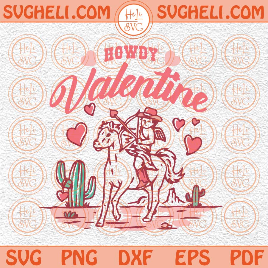 Howdy Valentine Svg Retro Valentine Svg Cowboy Valentine Svg