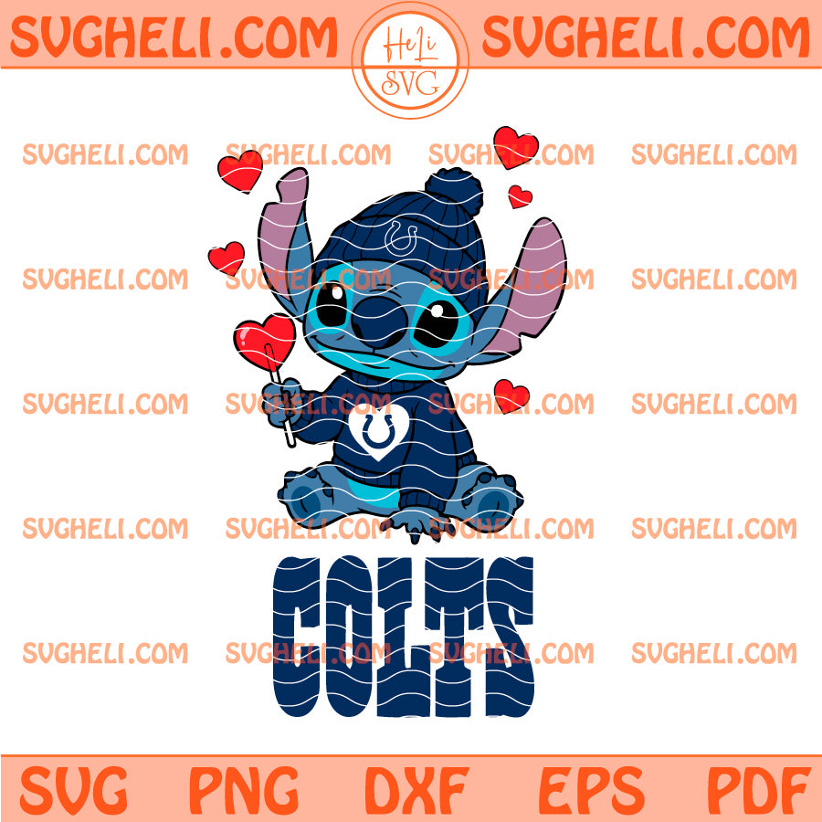 Indianapolis Colts Stitch Valentine Football Svg, Colts Svg