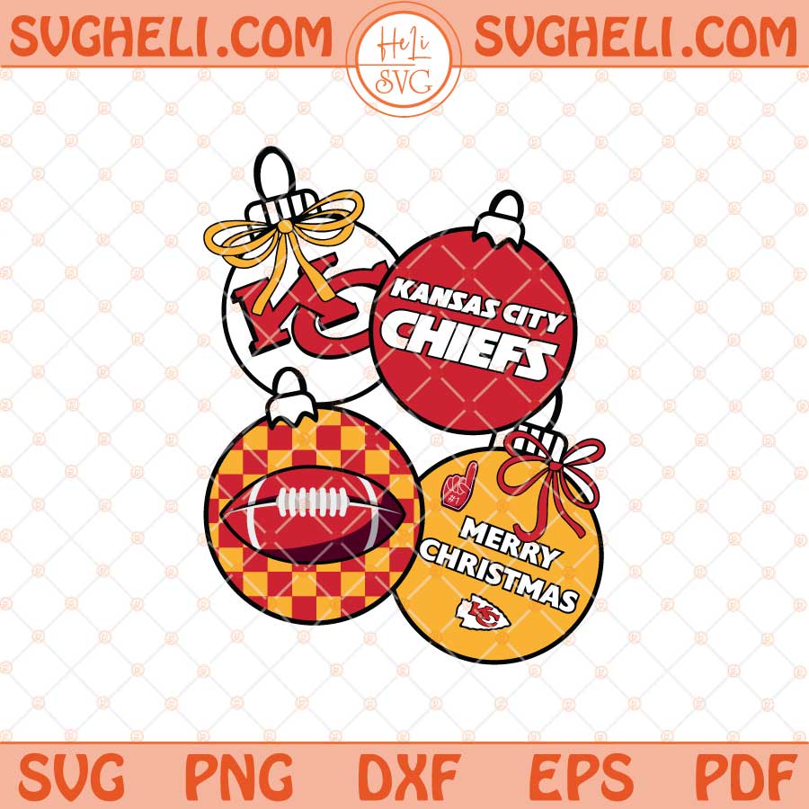 KC Christmas Ornaments Kansas City Svg Football Chiefs Svg