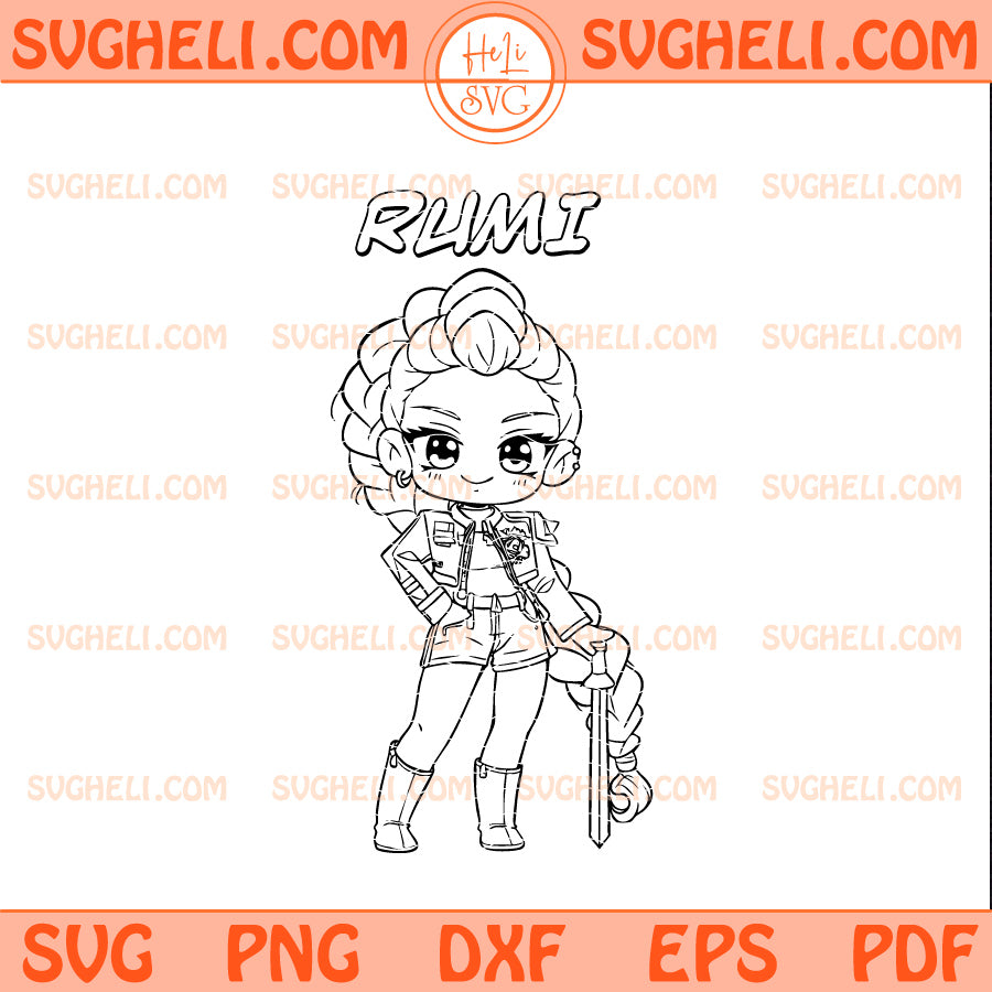 KPOP Demon Hunters Rumi Svg, Huntrix Kpop Svg