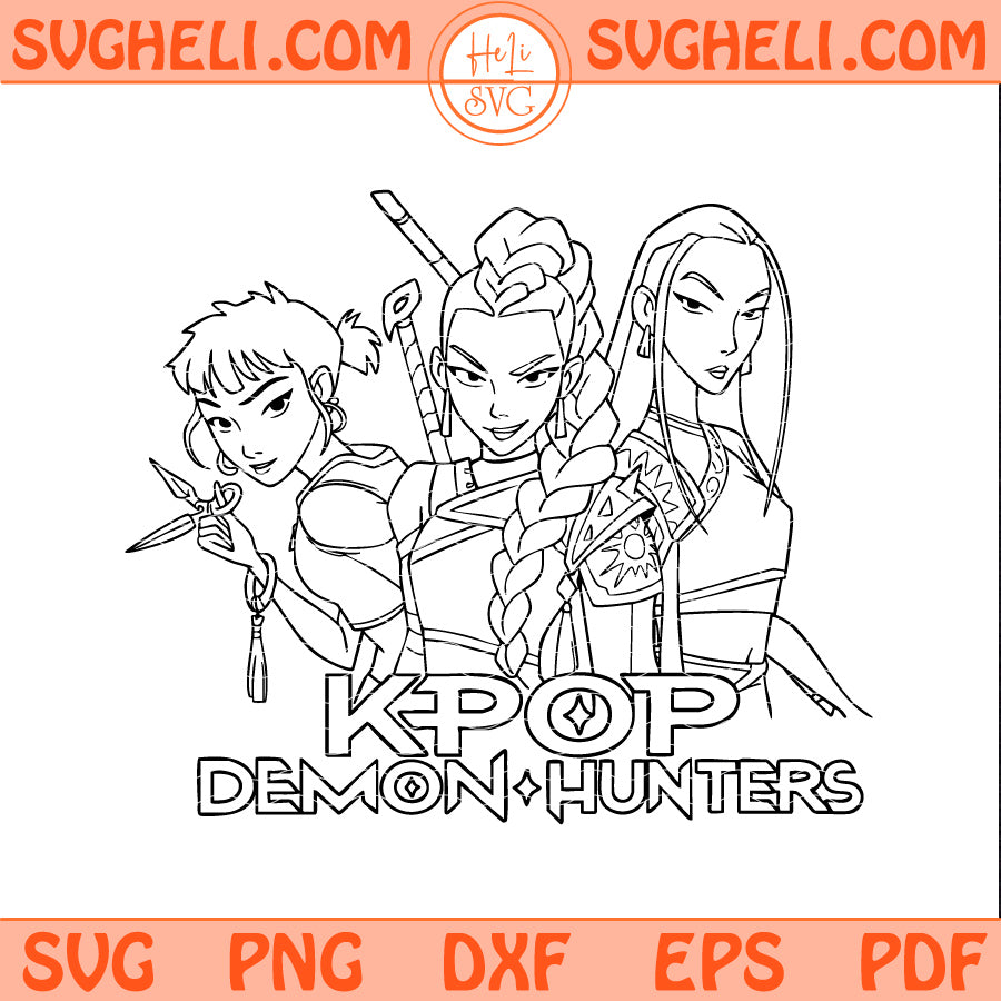 Kpop Demon Hunters Huntrix Girl Silhouette Svg,Kpop Idol Svg