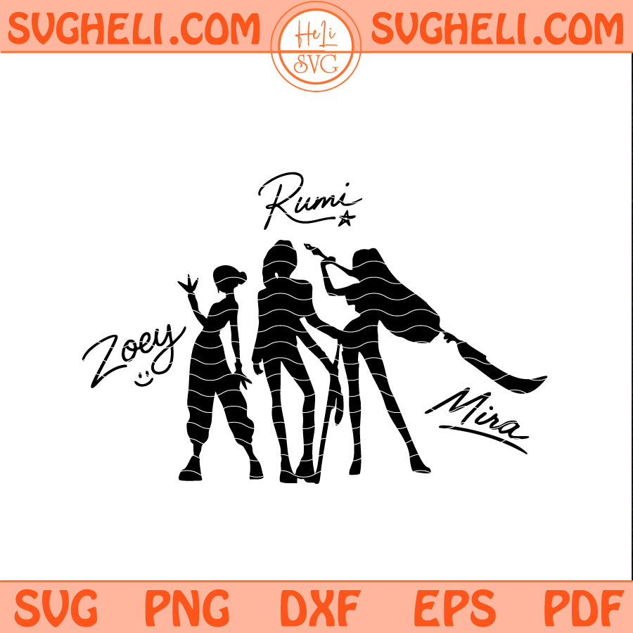 Kpop Demon Hunters Rumi Zoey Mira Svg Huntrix Band Svg