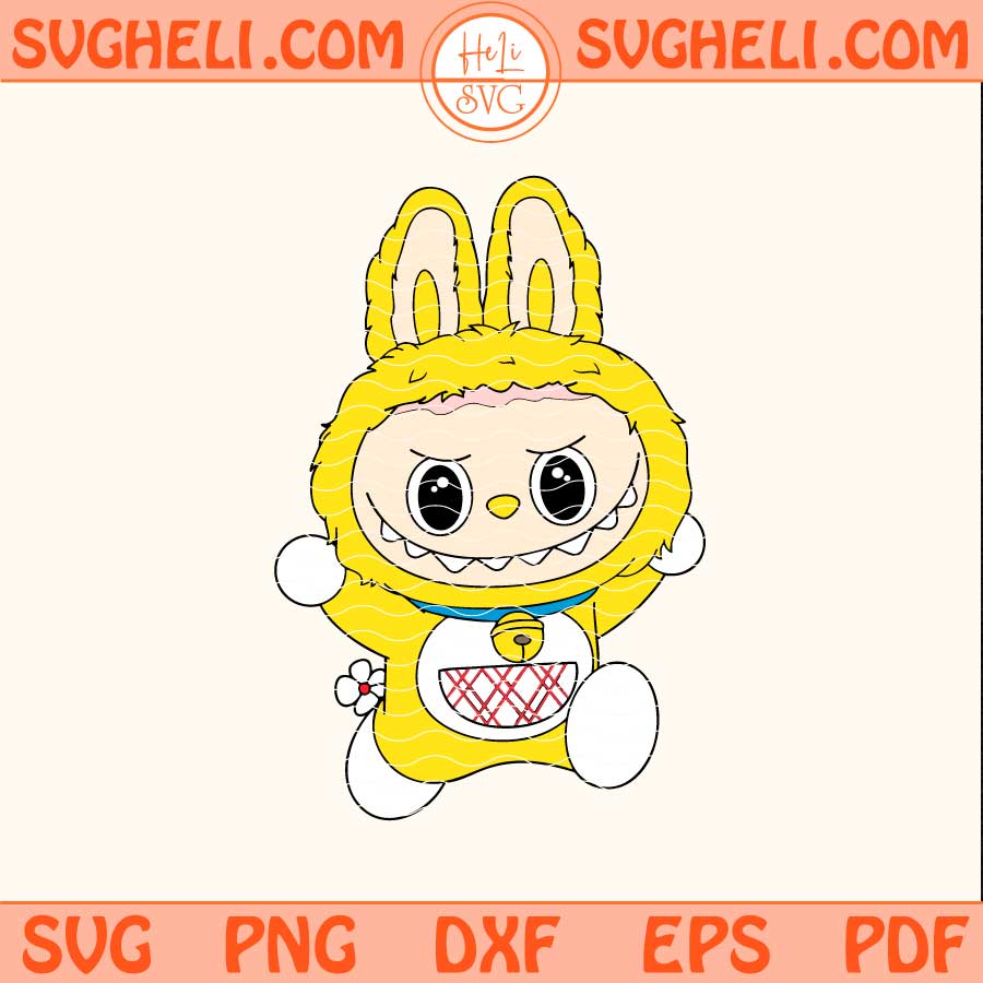 Labubu As Dorami Svg Cute Labubu Svg Cartoon Doraemon Svg