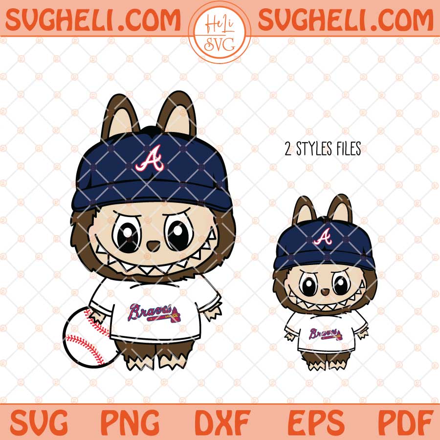 Labubu Atlanta Braves Baseball Svg Labubu MLB Svg