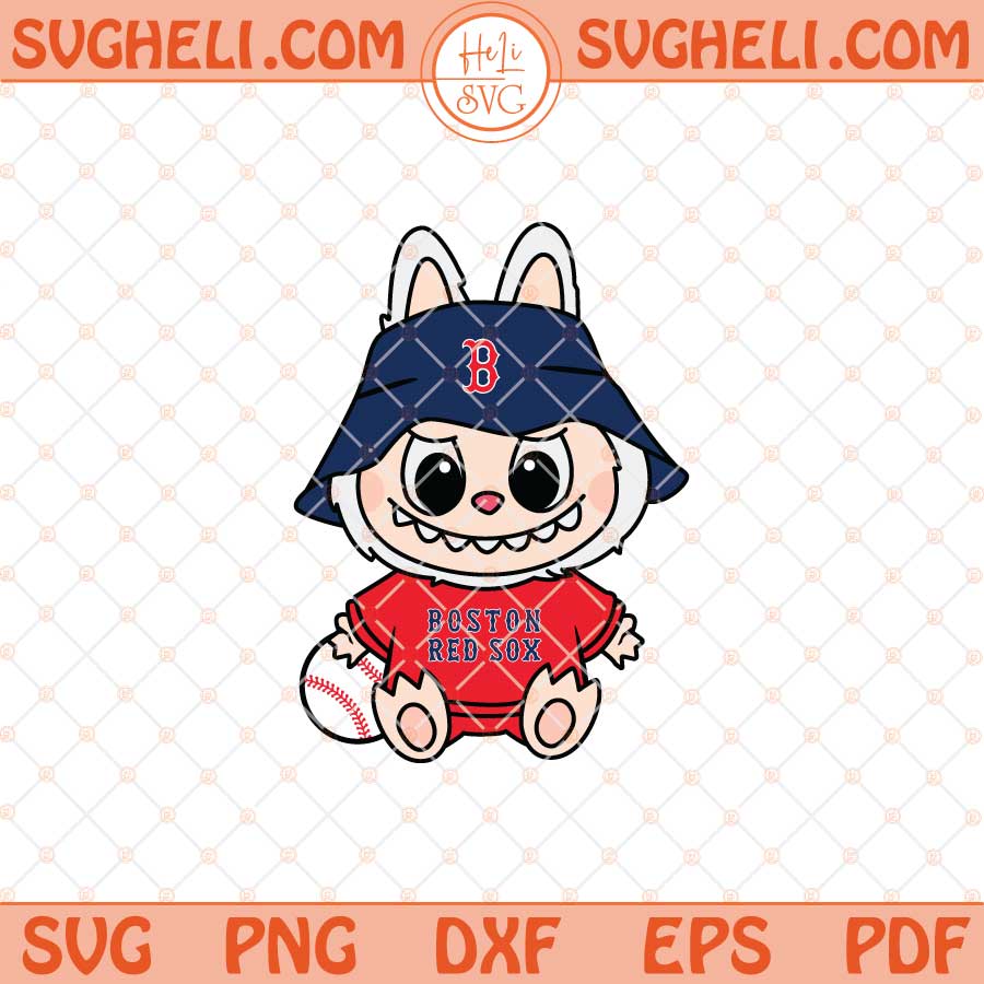 Labubu Boston Red Sox Svg Labubu MLB Baseball Svg