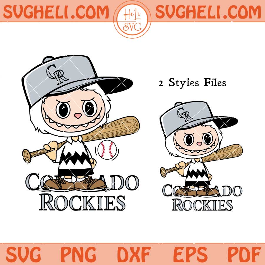 Labubu Charlie Brown Colorado Rockies Baseball Svg