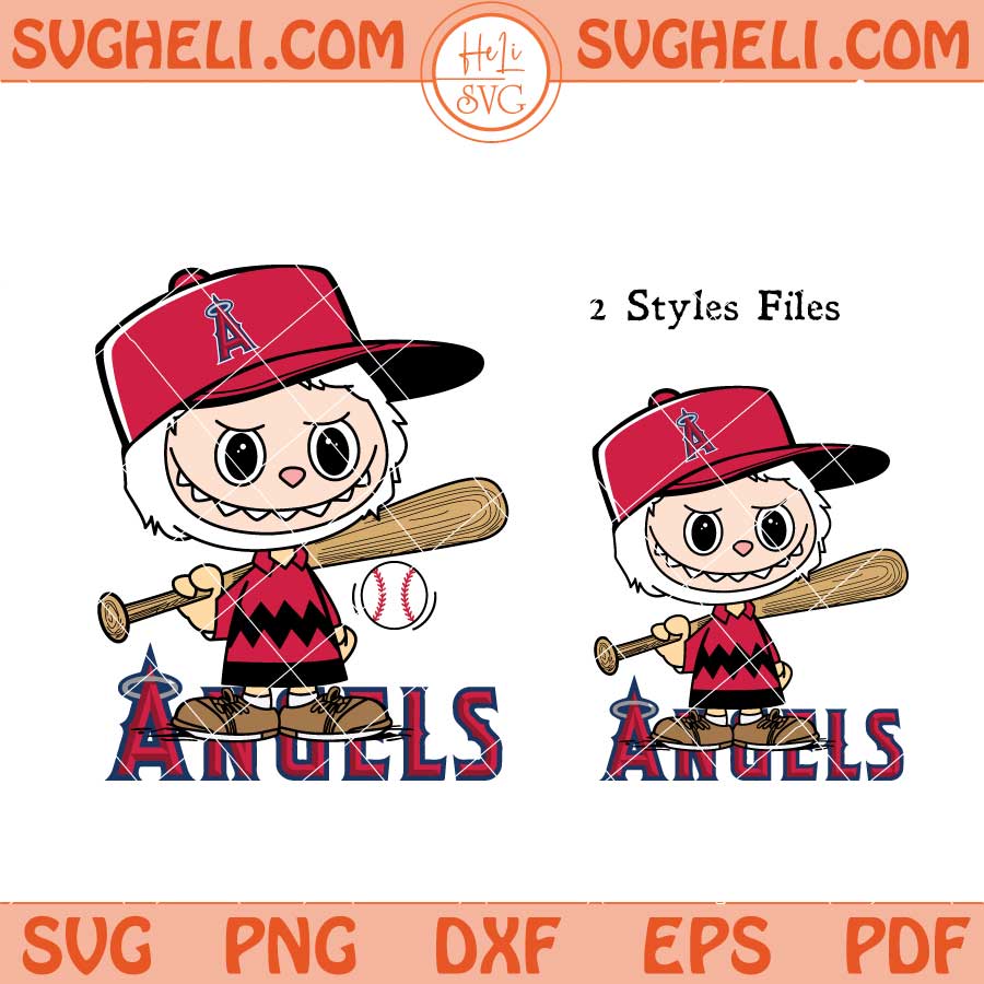 Labubu Charlie Brown Los Angeles Angels Baseball Svg
