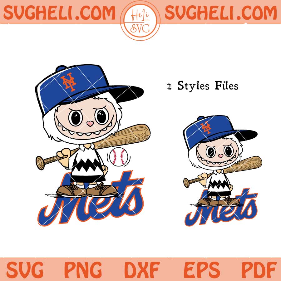 Labubu Charlie Brown New York Mets Baseball Svg