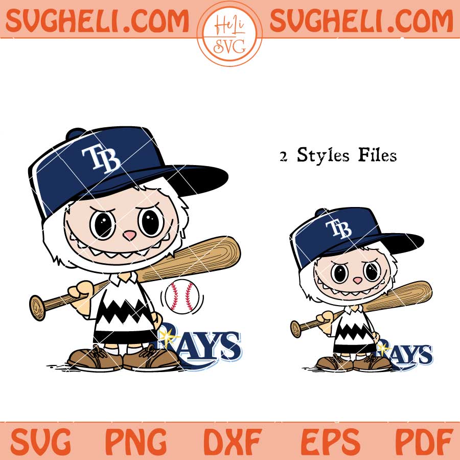 Labubu Charlie Brown Tampa Bay Rays Baseball Svg