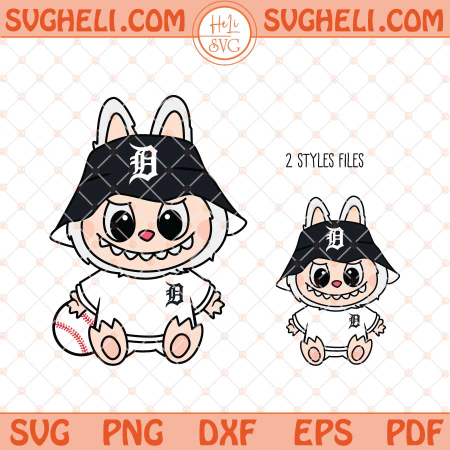 Labubu Detroit Tigers Svg Labubu MLB Baseball Svg
