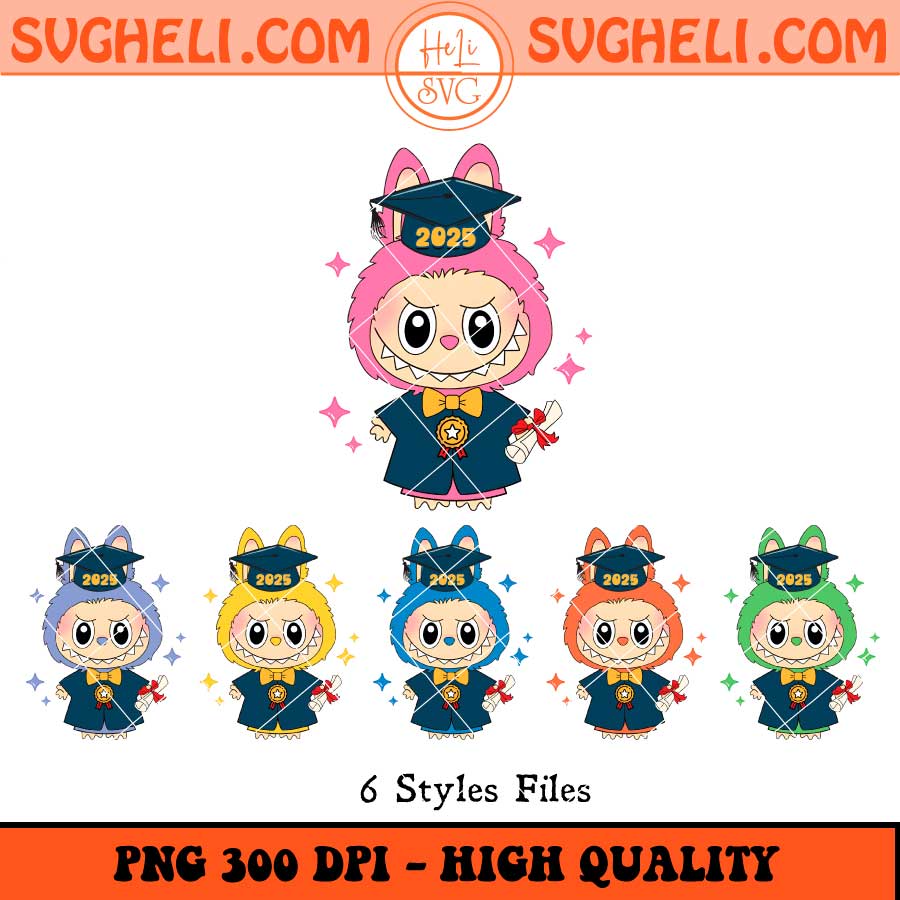 Labubu Graduation Png Bundle Labubu Graduation Cap Png