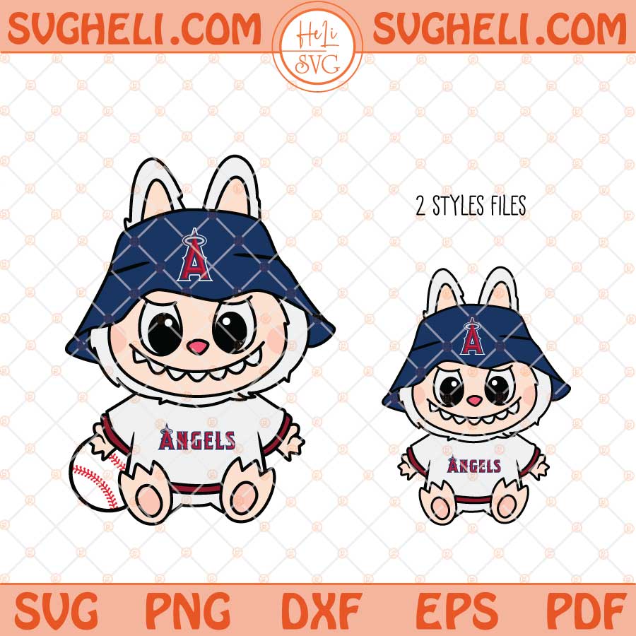 Labubu Los Angeles Angels Svg Labubu MLB Baseball Svg