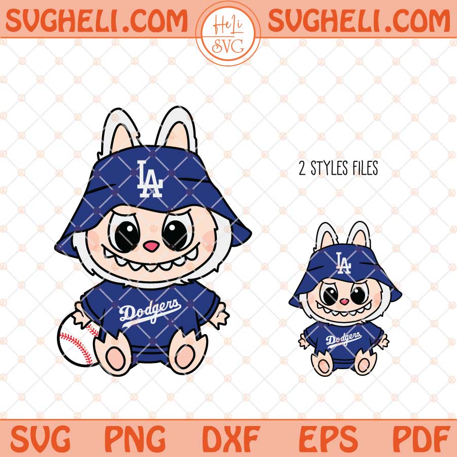 Labubu Los Angeles Dodgers Svg Labubu MLB Baseball Svg