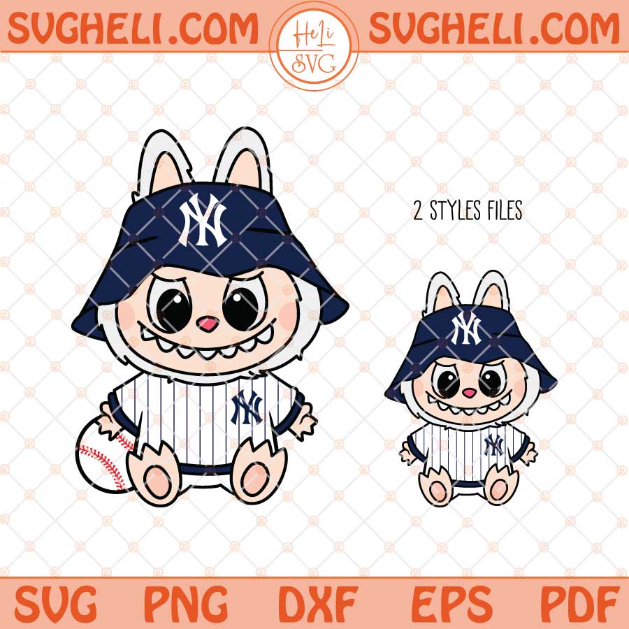 Labubu New York Yankees Svg Labubu MLB Baseball Svg
