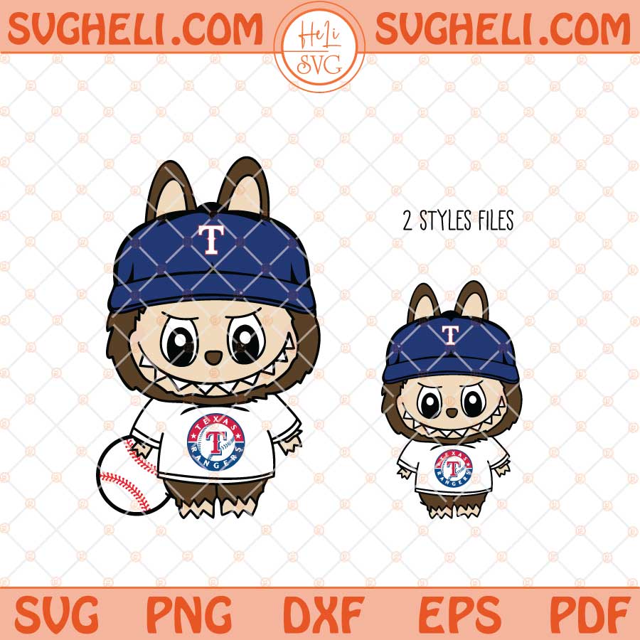 Labubu Texas Rangers Baseball Svg Labubu MLB Svg