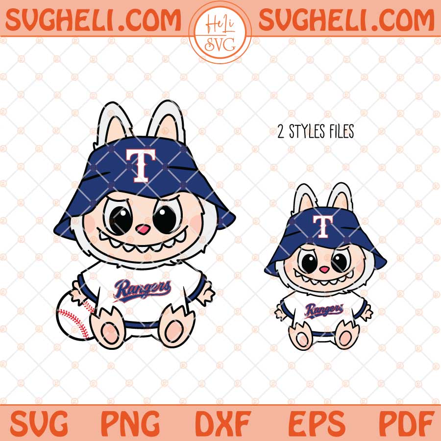 Labubu Texas Rangers Svg Labubu MLB Baseball Svg