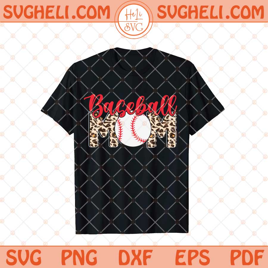 Leopard Baseball Mom Svg Baseball Mama Svg Baseball Svg