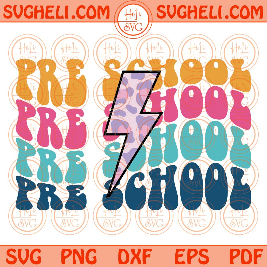 Leopard Lightning Bolt Preschool Svg Groovy Back To School Svg Png