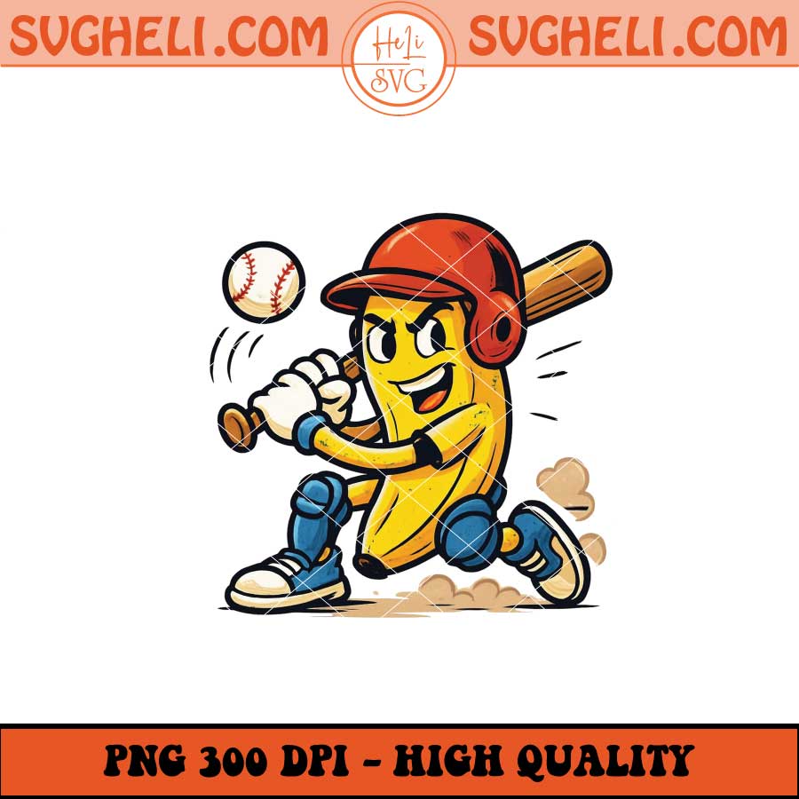 Let's Go Bananas Baseball Png Banana Playing Baseball Png