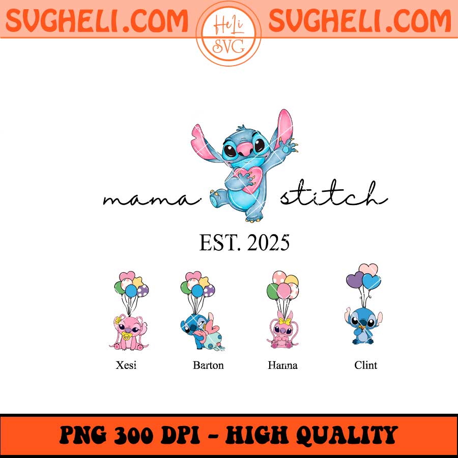 Mama Stitch Alien 2025 Png Custom Mama Stitch Png Stitch Png