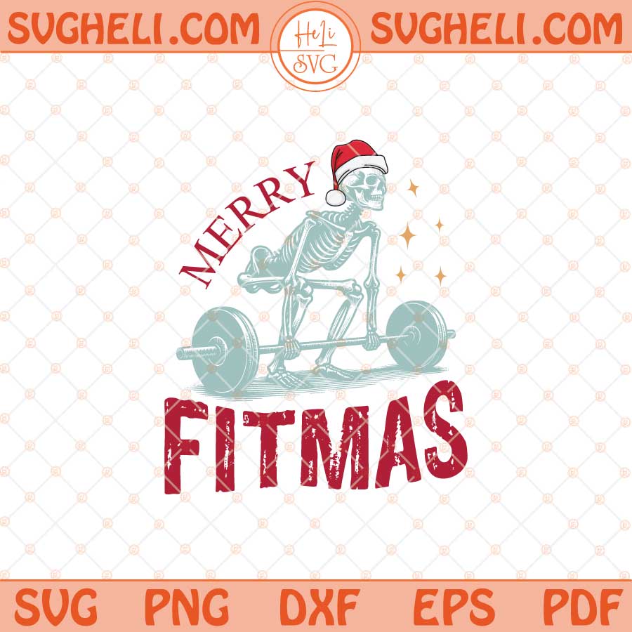 Merry Fitmas Svg Body building Santa Svg Christmas Svg