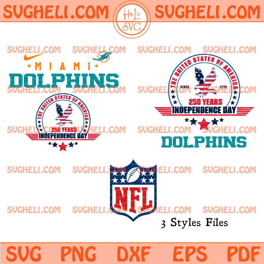 Miami Dolphins USA 250th Anniversary Svg, Dolphins NFL Svg