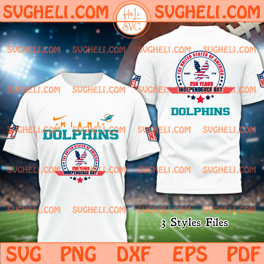 Miami Dolphins USA 250th Anniversary Svg, Dolphins NFL Svg