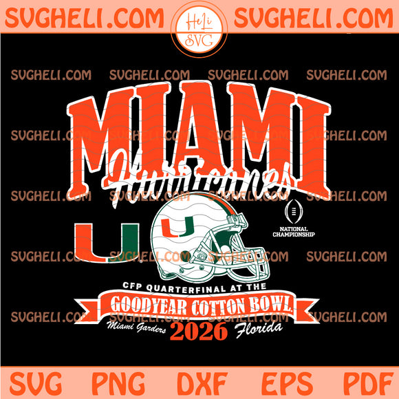 Miami Hurricanes National Championship CFP 2026 Helmet Svg