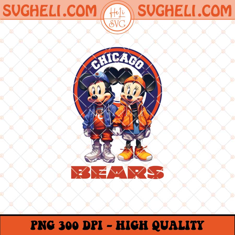 Mickey Minnie Mouse Chicago Bears Football Png