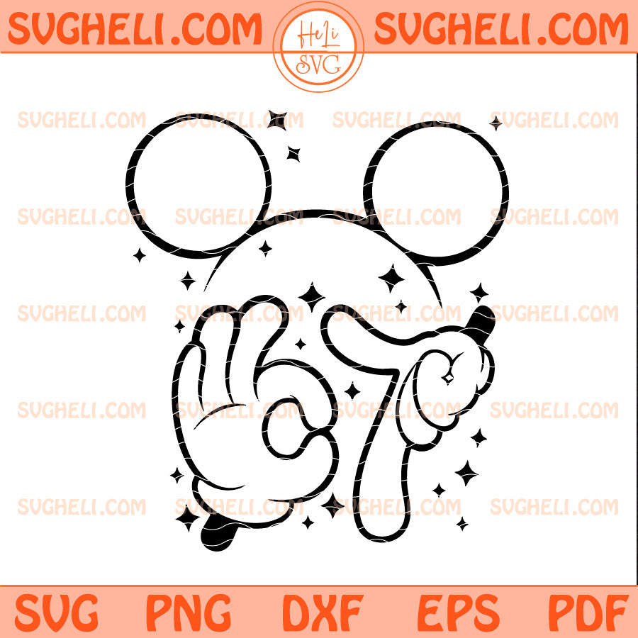 Mickey Six Seven Meme Svg, Mickey 67 Meme Trendy Svg