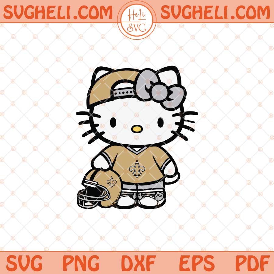 New Orleans Saints Hello Kitty Svg New Orleans Football Svg
