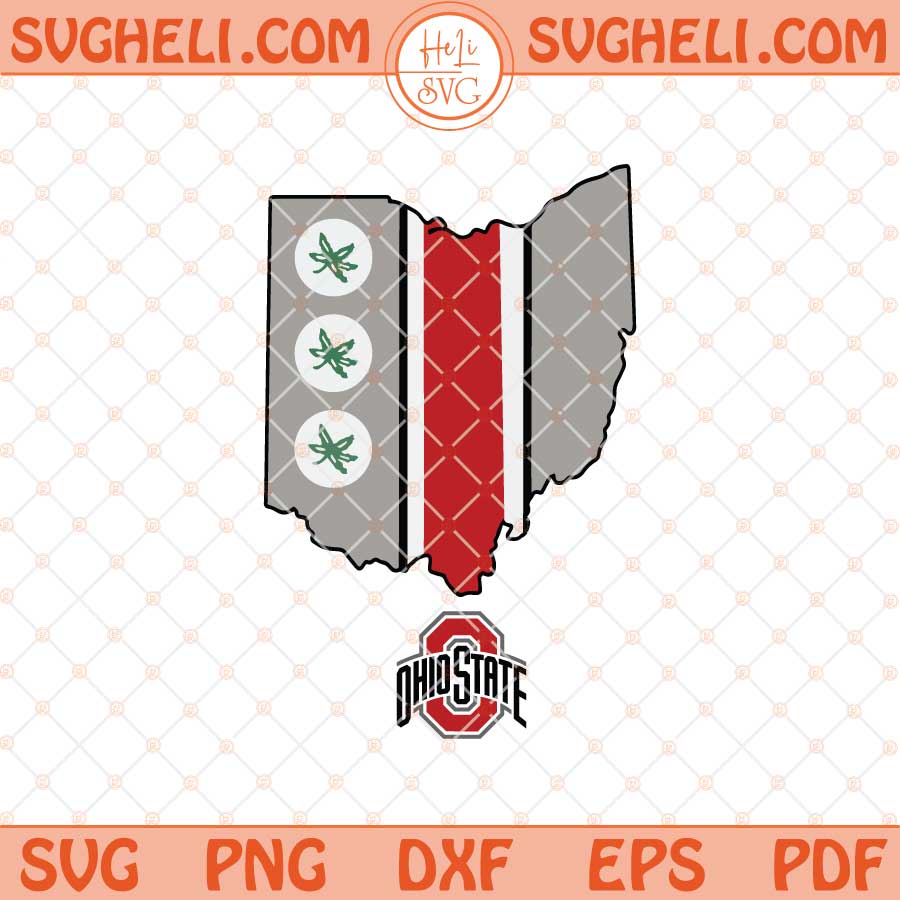 Ohio State Map Svg Ohio Map Svg American States Football Svg