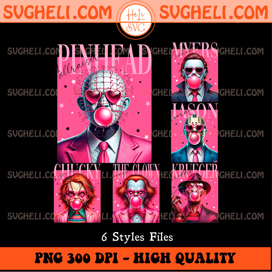 Pink Horror Pinhead Bubble Pop Bundle Png, Horror Movie Png