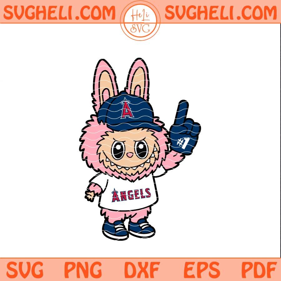 Pink Labubu Los Angeles Angels Svg Labubu Angels Baseball Svg