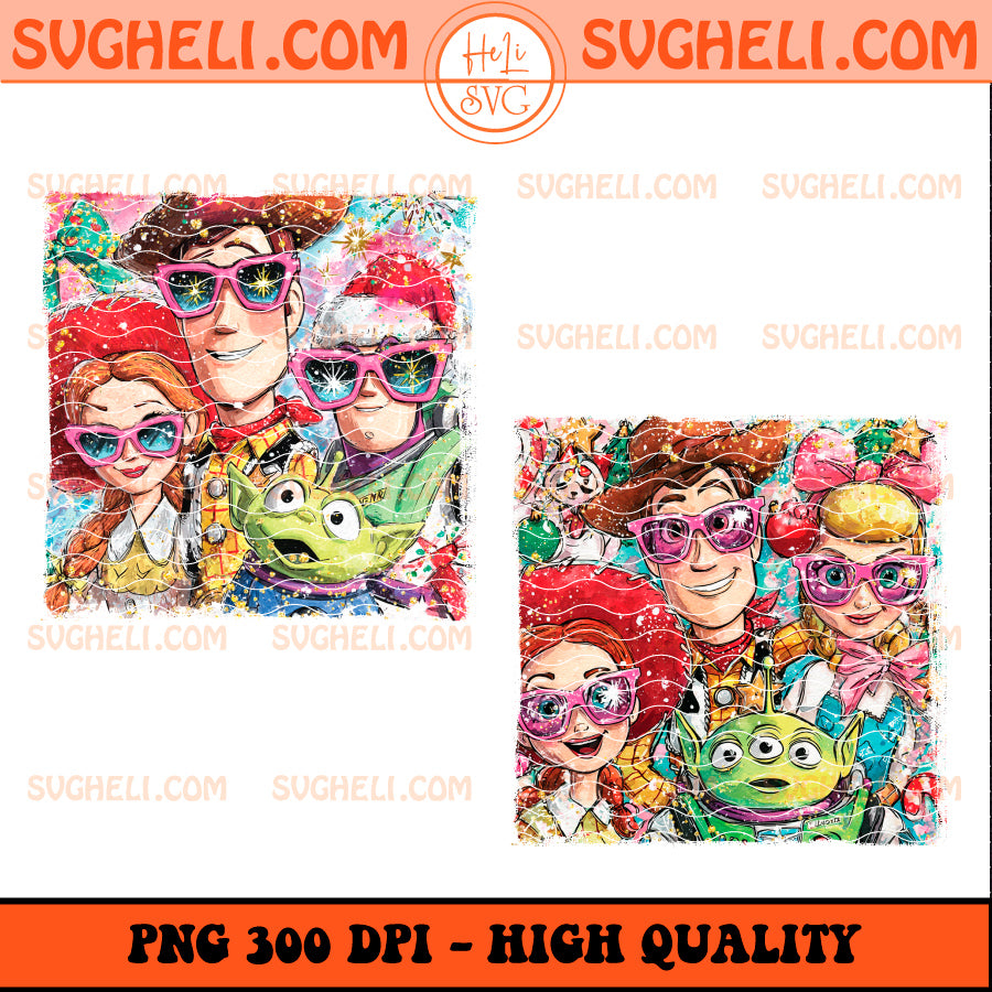 Preppy Toy Story Christmas Glitter Handwrite Png