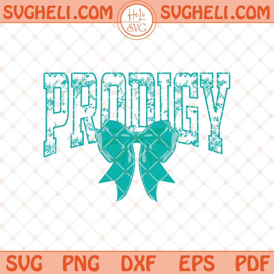 Prodigy Baseball Floral Toile Water Color Coquette Bow Svg