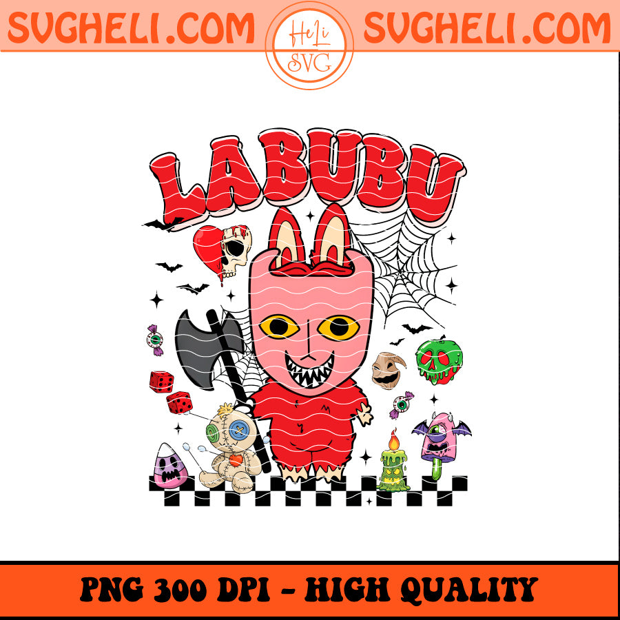 Red Killer Labubu Png, Labubu Halloween Png, Labubu Png